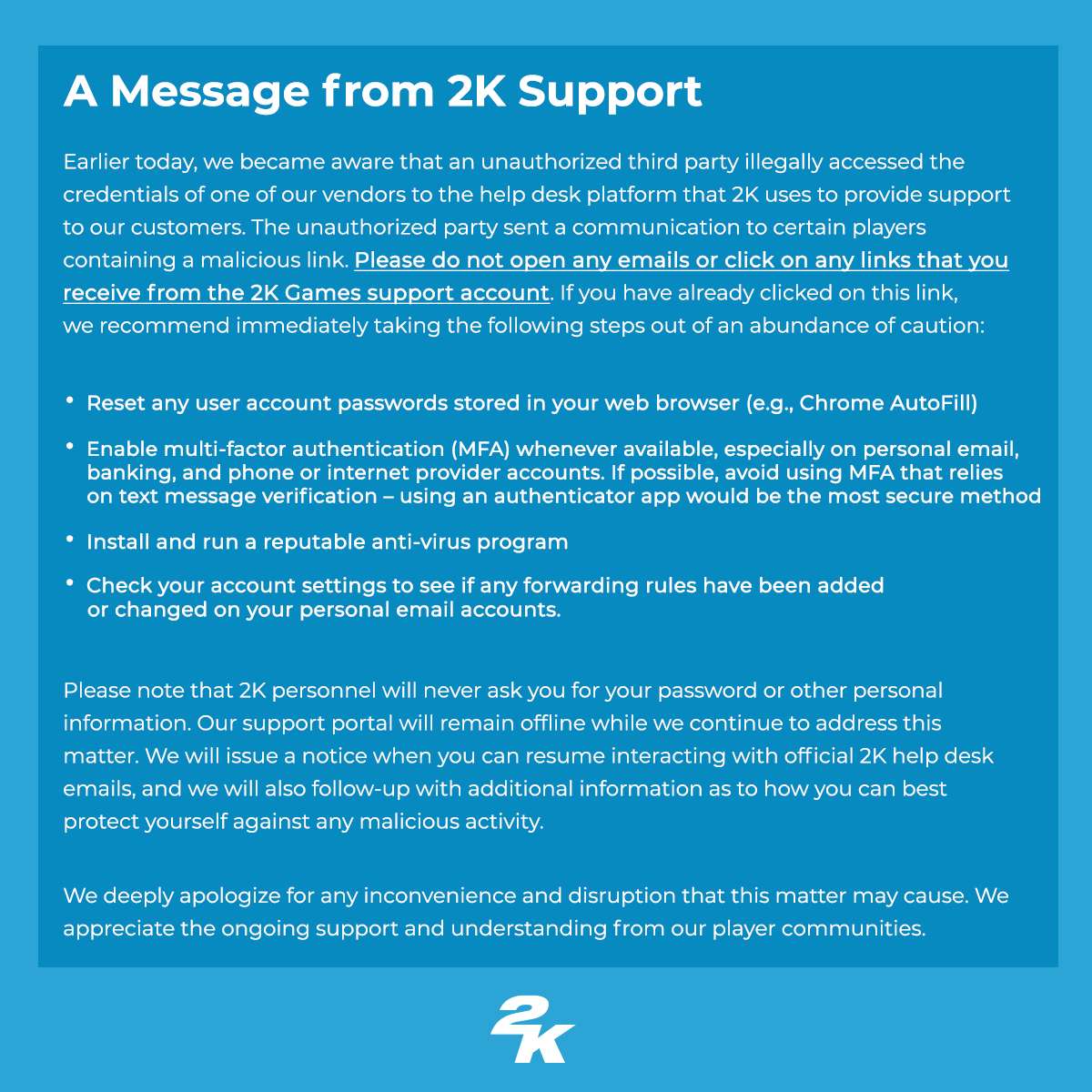 2K games support hack, virus emails sent - CivFanatics